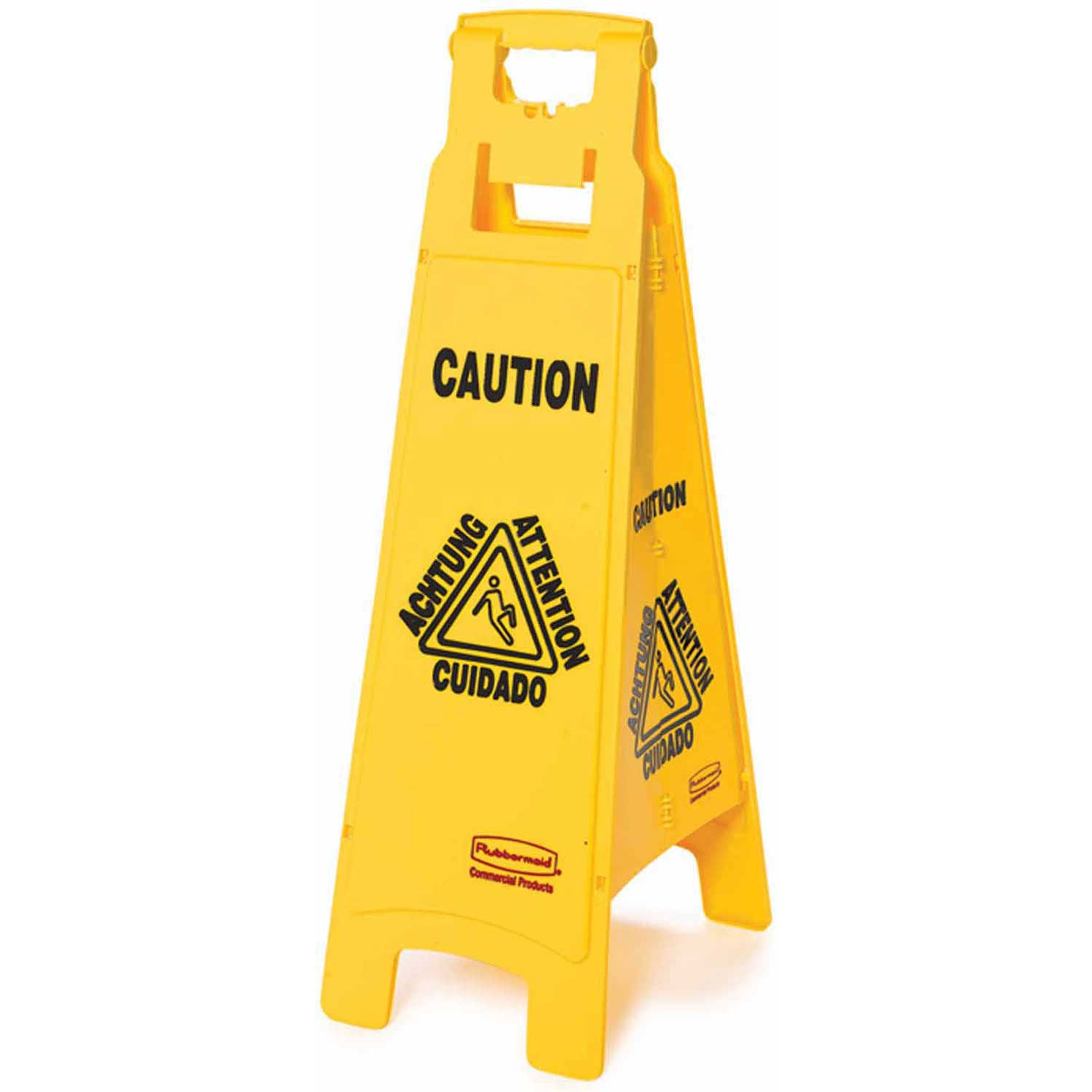 Rubbermaid Floor Sign, Caution, Multi-Lingual, 37"H | eBay